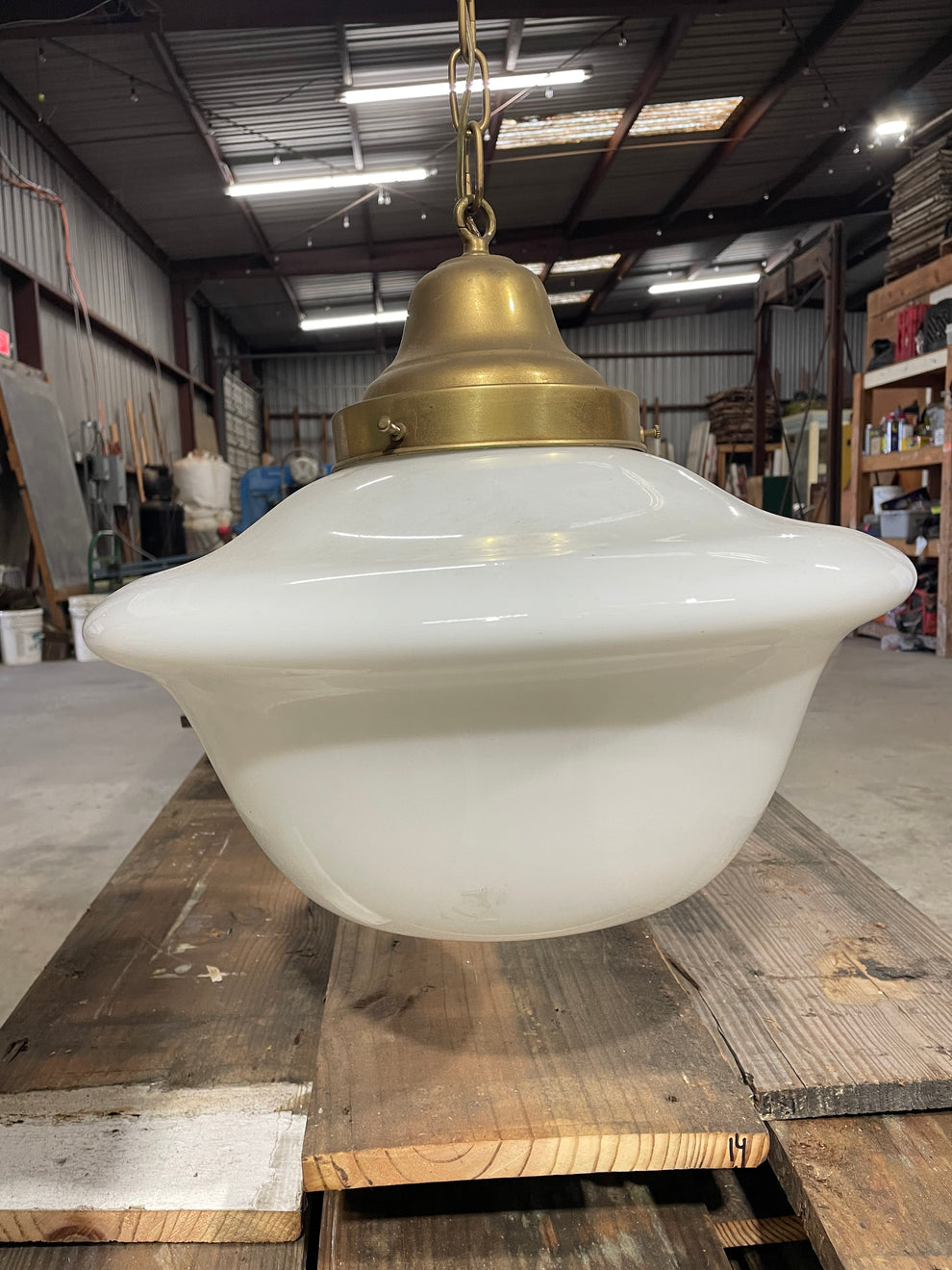Milk Glass Light Fixture - 16” (Large) – Re:Purpose Savannah